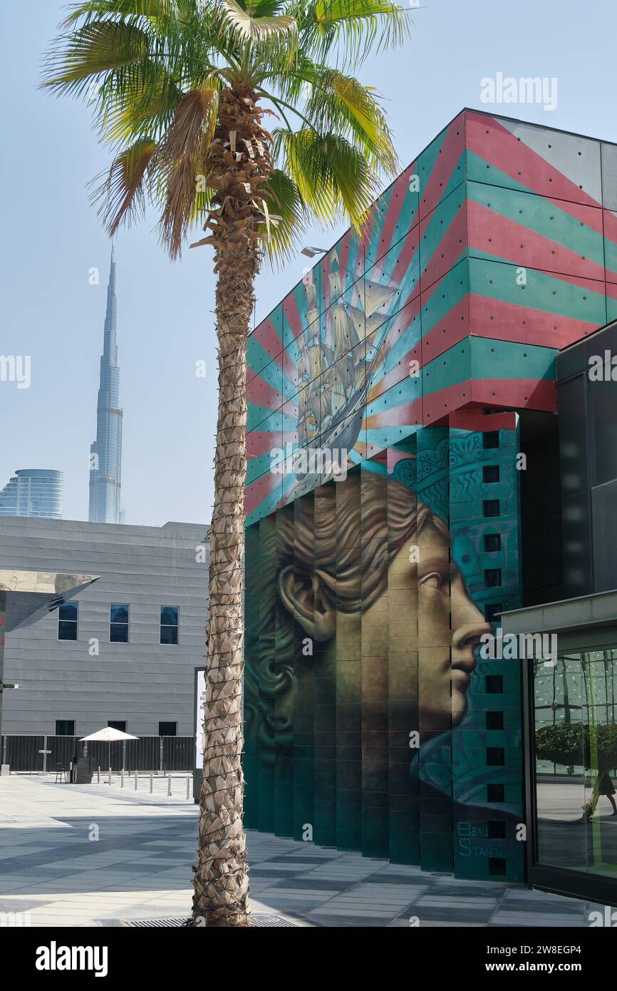 Lenticular mural woman’s face perspective and sailing ship by Beau ...