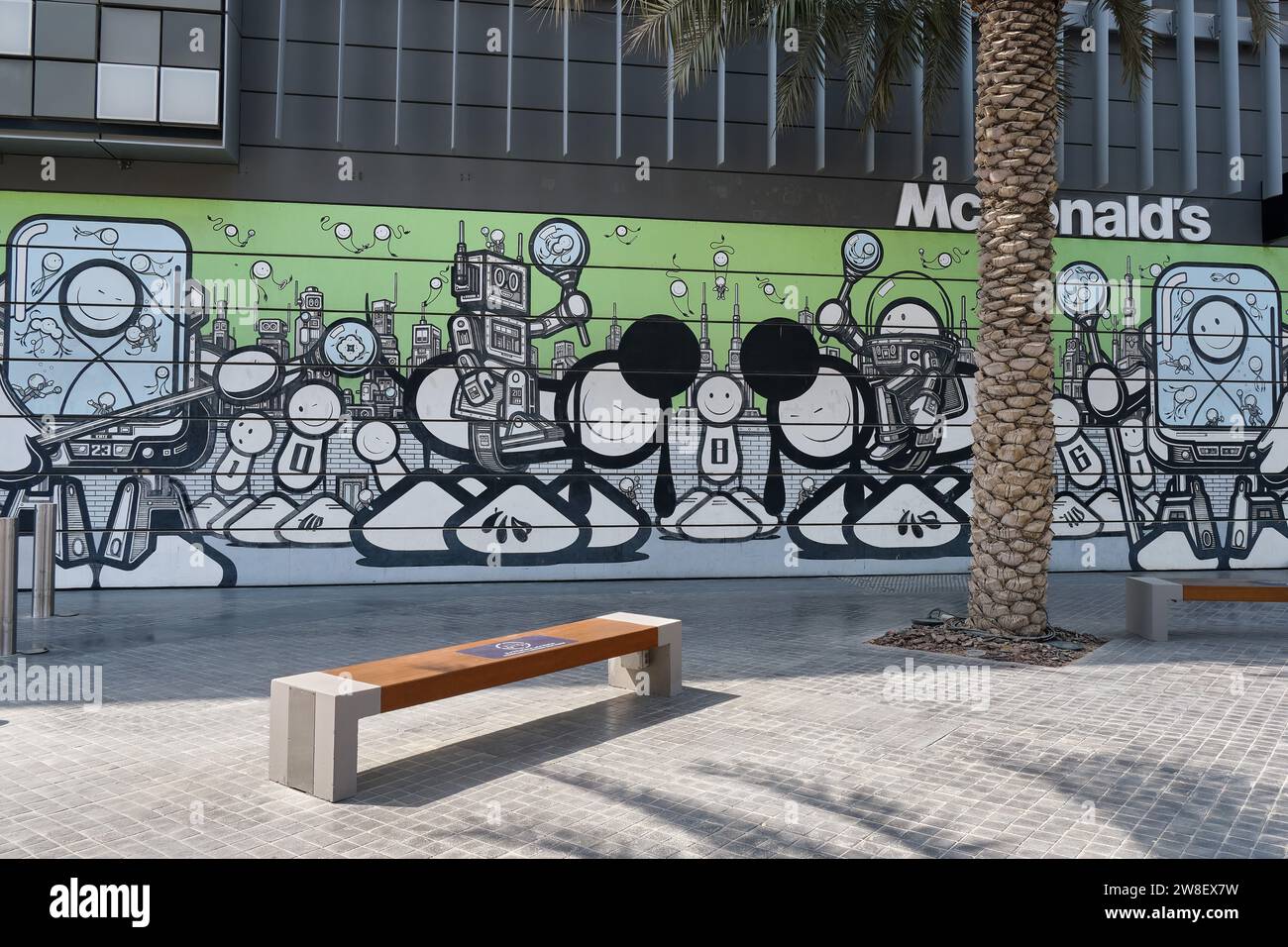 Panoramic street mural by The London Police at d3, Dubai Design ...