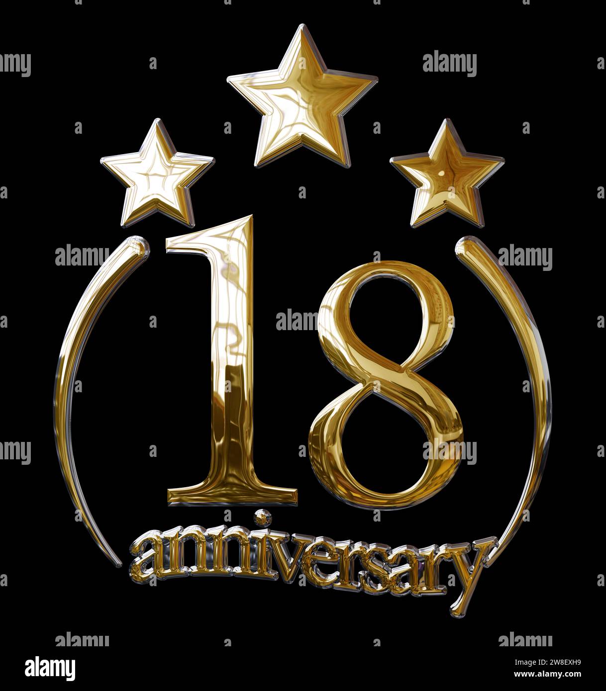 18 YEARS ANNIVERSARY GOLD Stock Photo - Alamy
