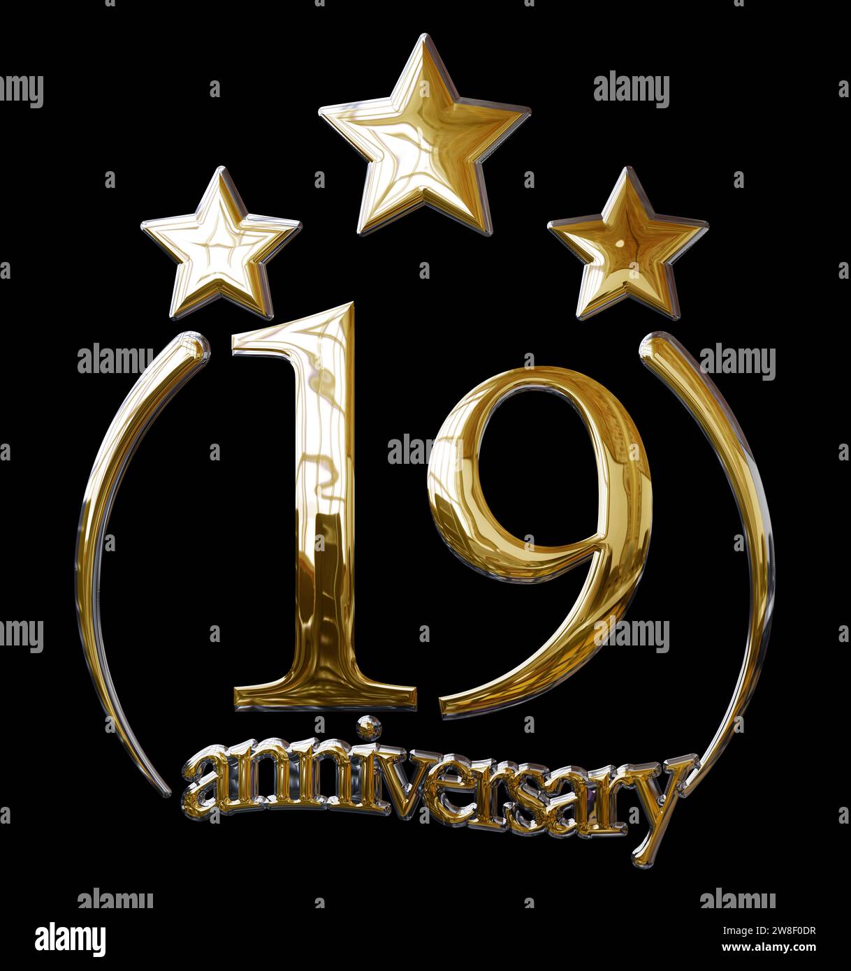 19 YEARS ANNIVERSARY GOLD Stock Photo - Alamy