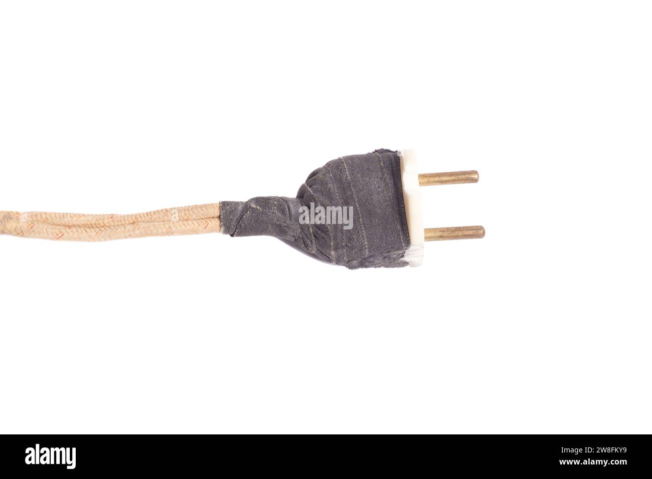Old Plug Isolated On White Background Stock Photo - Alamy