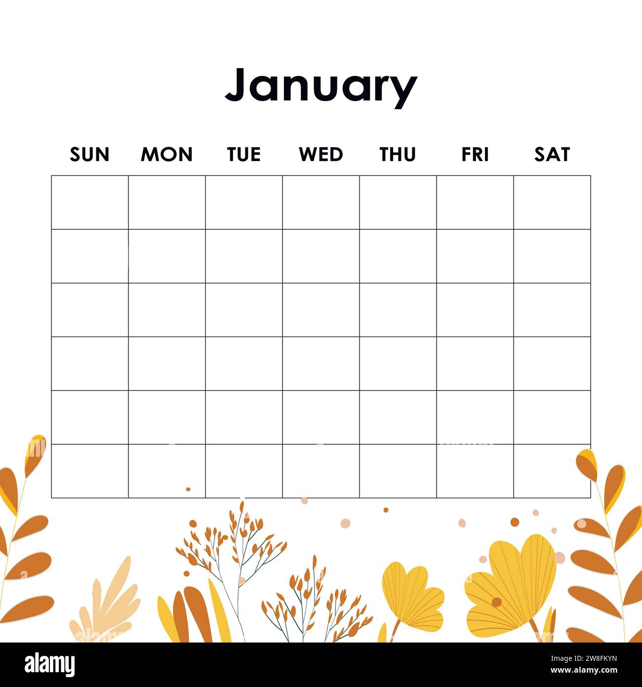 January. Calendar planner. Corporate week. Template layout, 12 months ...