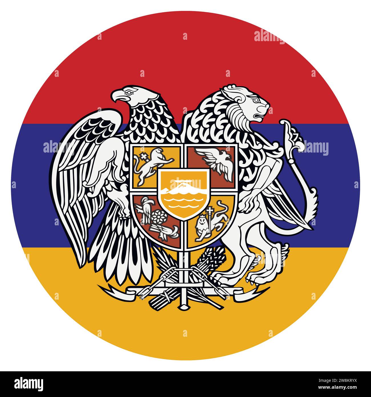 Coat or arms of Armenia. Armenian national symbol in official colors ...