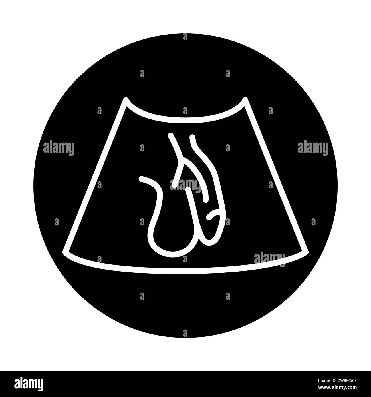 Ultrasound male reproductive system black line illustration ...