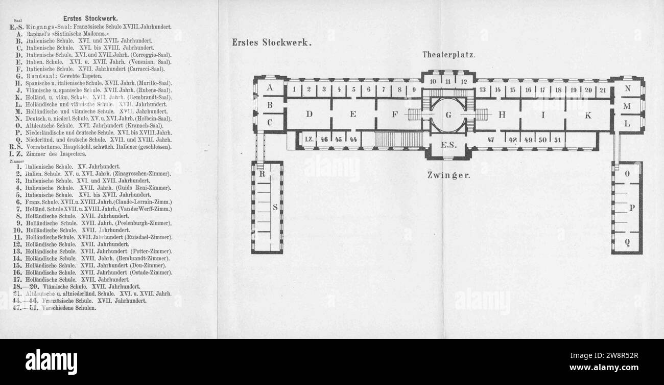 Woermann 1887 Grundriss 1. OG Stock Photo - Alamy