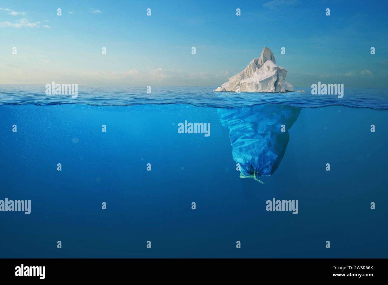Iceberg - Plastic Bag With A View Under The Water. Pollution Of The ...