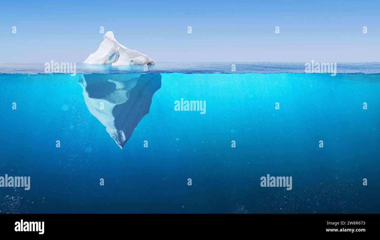 Amazing Iceberg In Clear Blue Water Sea And Hidden Danger Under Water ...