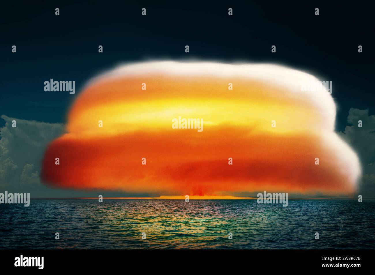 Powerful Nuclear Explosion In The Ocean. Nuclear Bomb Explosion With ...