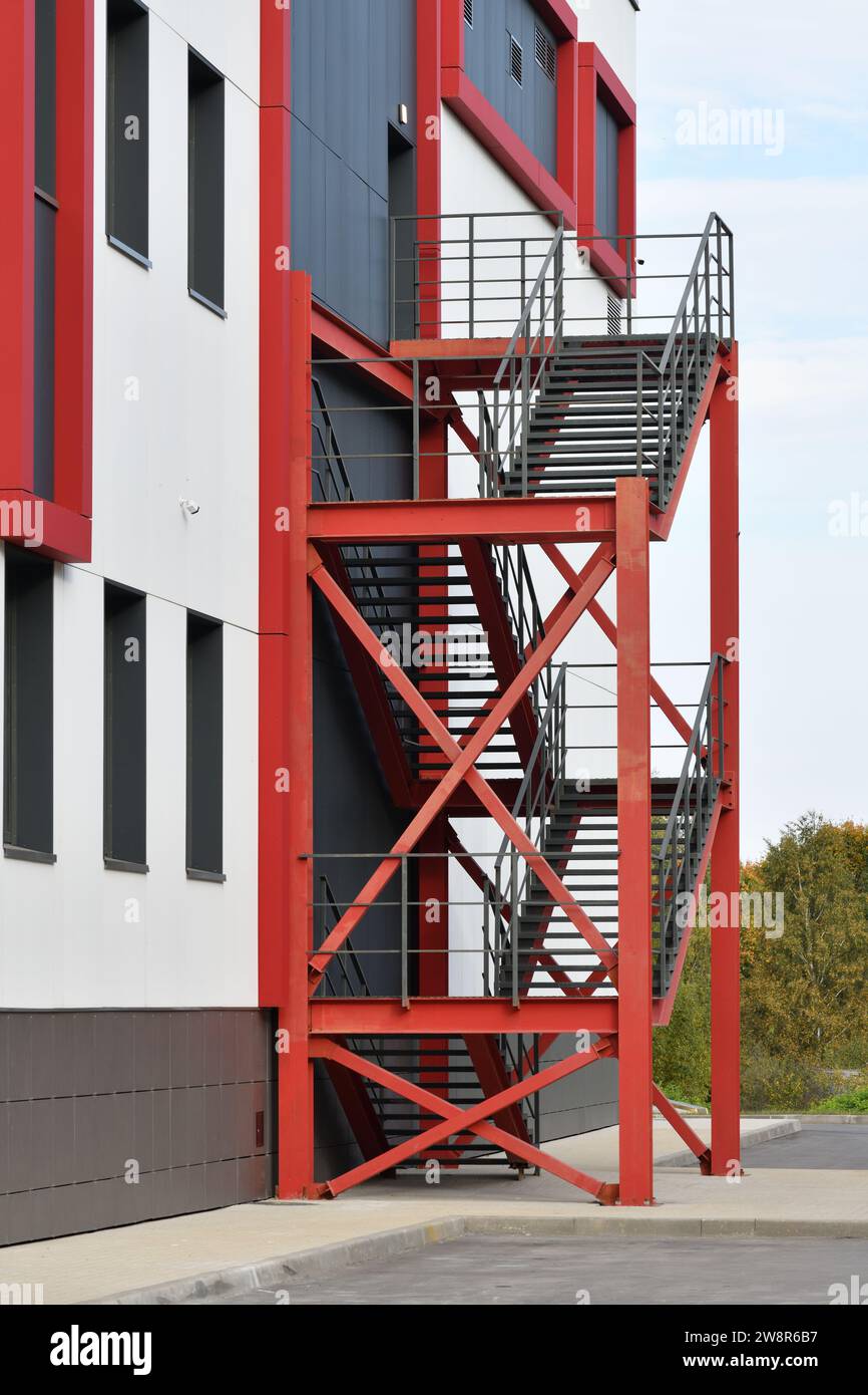 Fire escape on facade of a building Stock Photo - Alamy
