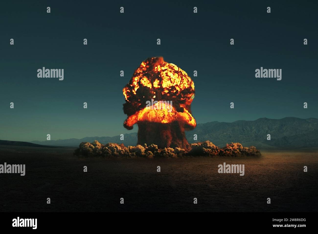 Nuclear Explosion In The Desert. Nuclear Weapon. Weapons Of Mass ...