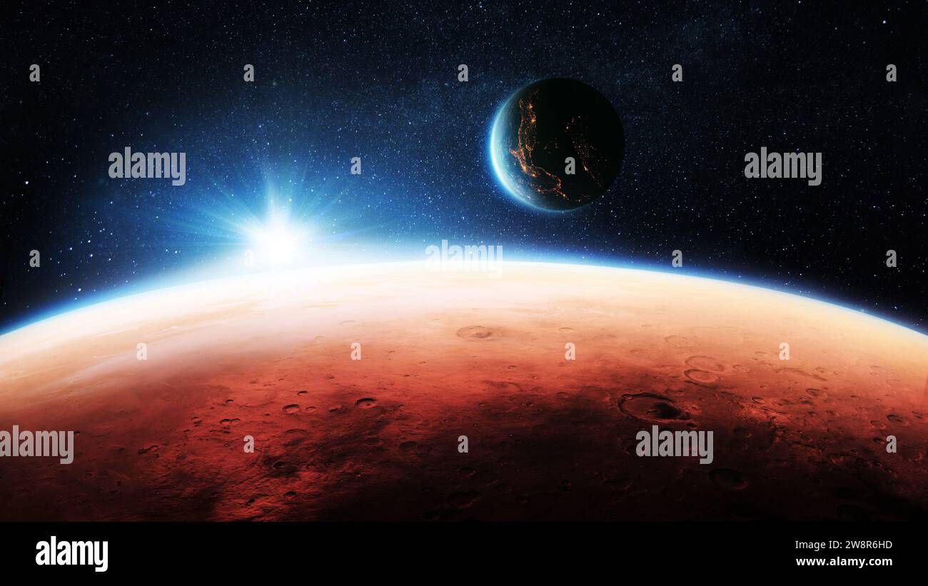 Mars, The Red Planet With Detailed Surface Features And Craters With ...