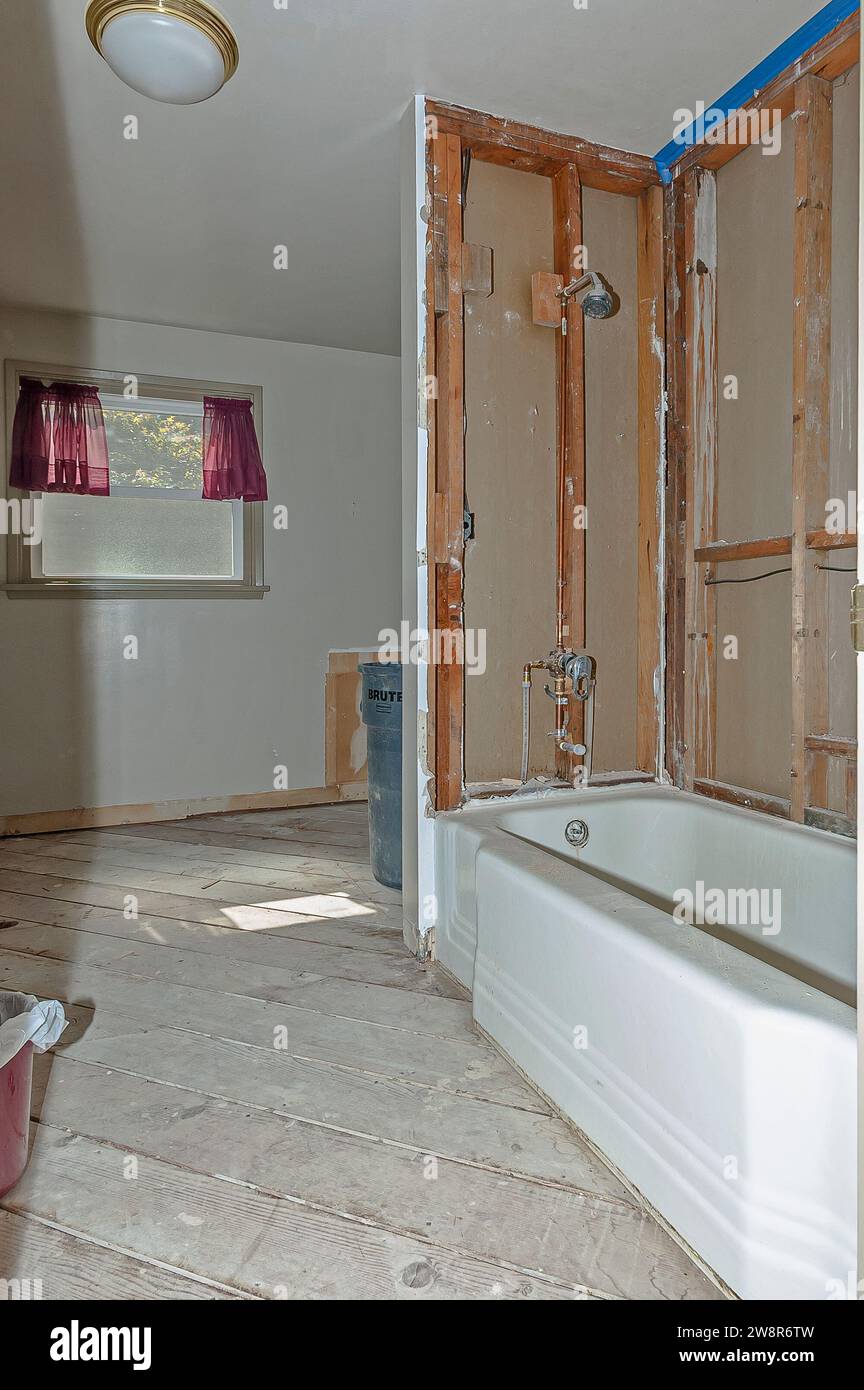 In-progress images of a bathroom remodel Stock Photo - Alamy