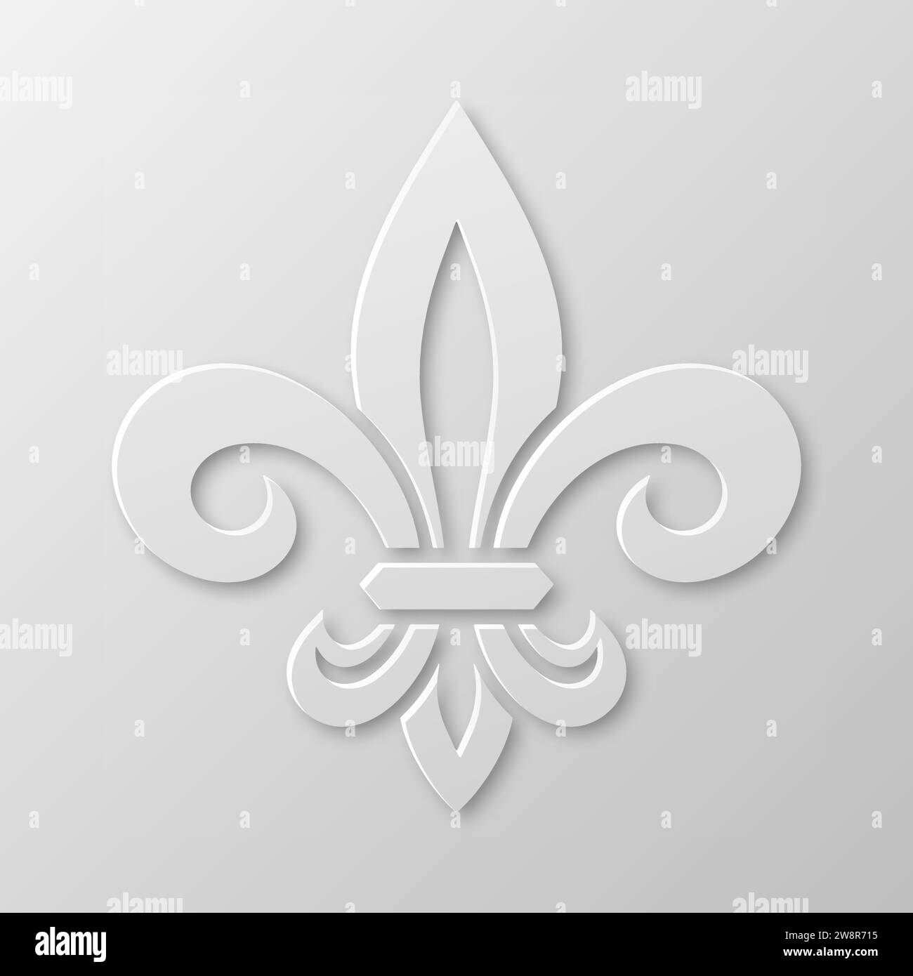 Vector Realistic Paper 3d Fleur De Lis Closeup on White Background ...
