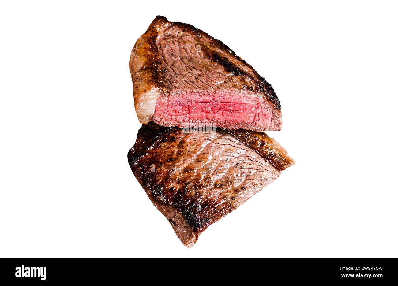 Cut fried rump cap or brazilian picanha beef meat steak Isolated on ...