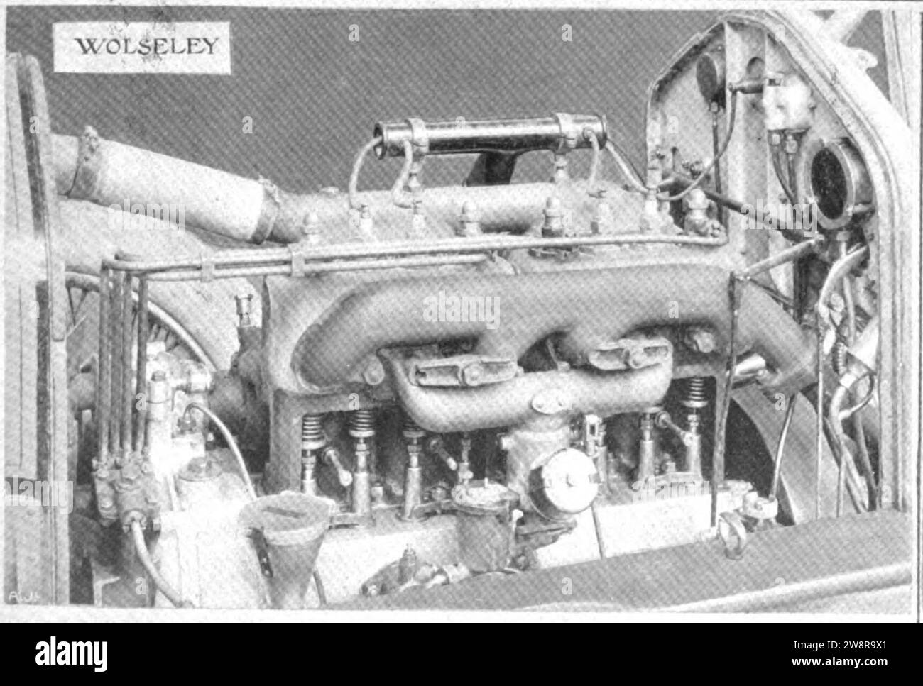 Wolseley 16-20 engine showing pneumatic start Stock Photo - Alamy