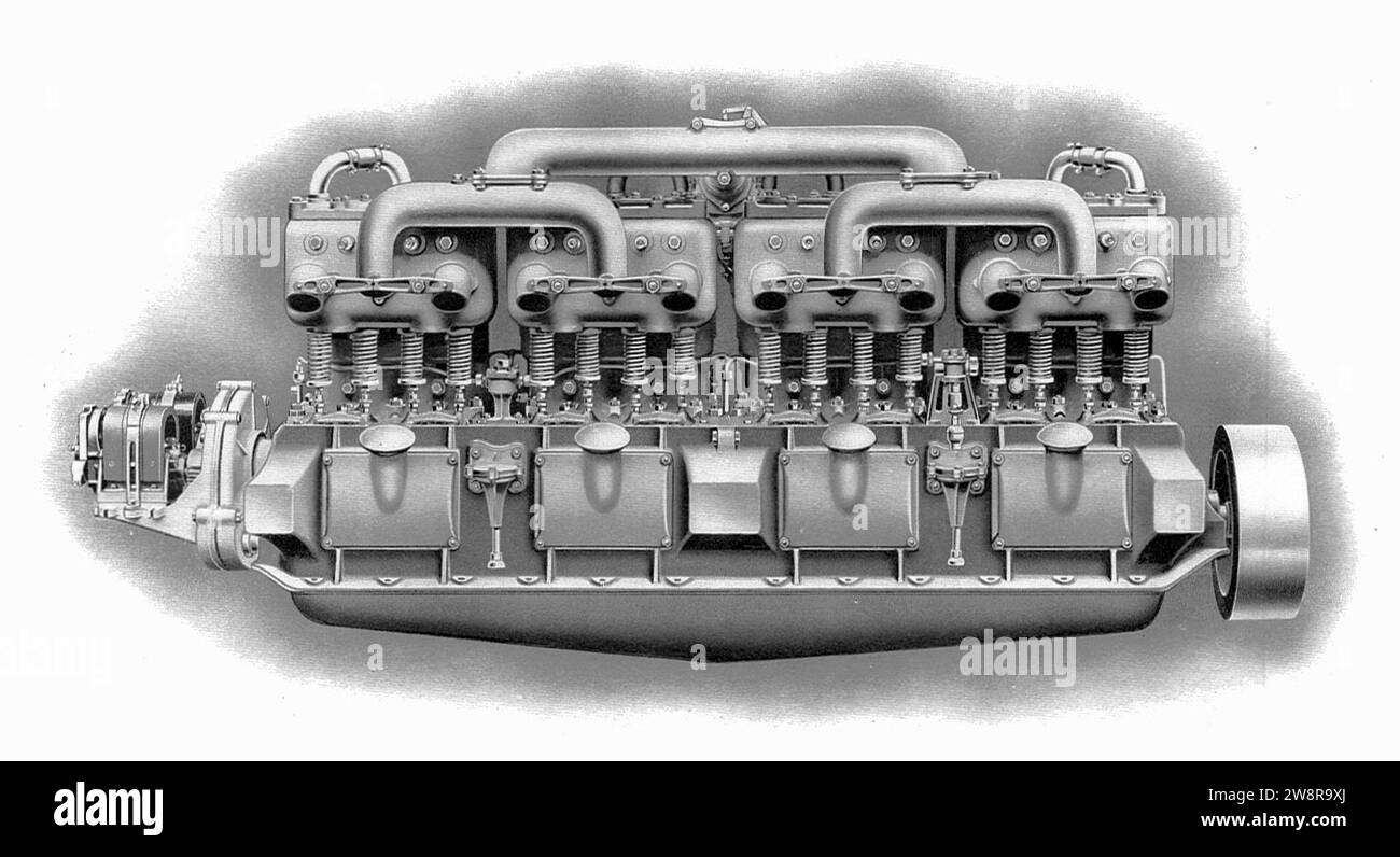 Wolseley 8-cylinder marine oil engine (Rankin Kennedy, Modern Engines ...