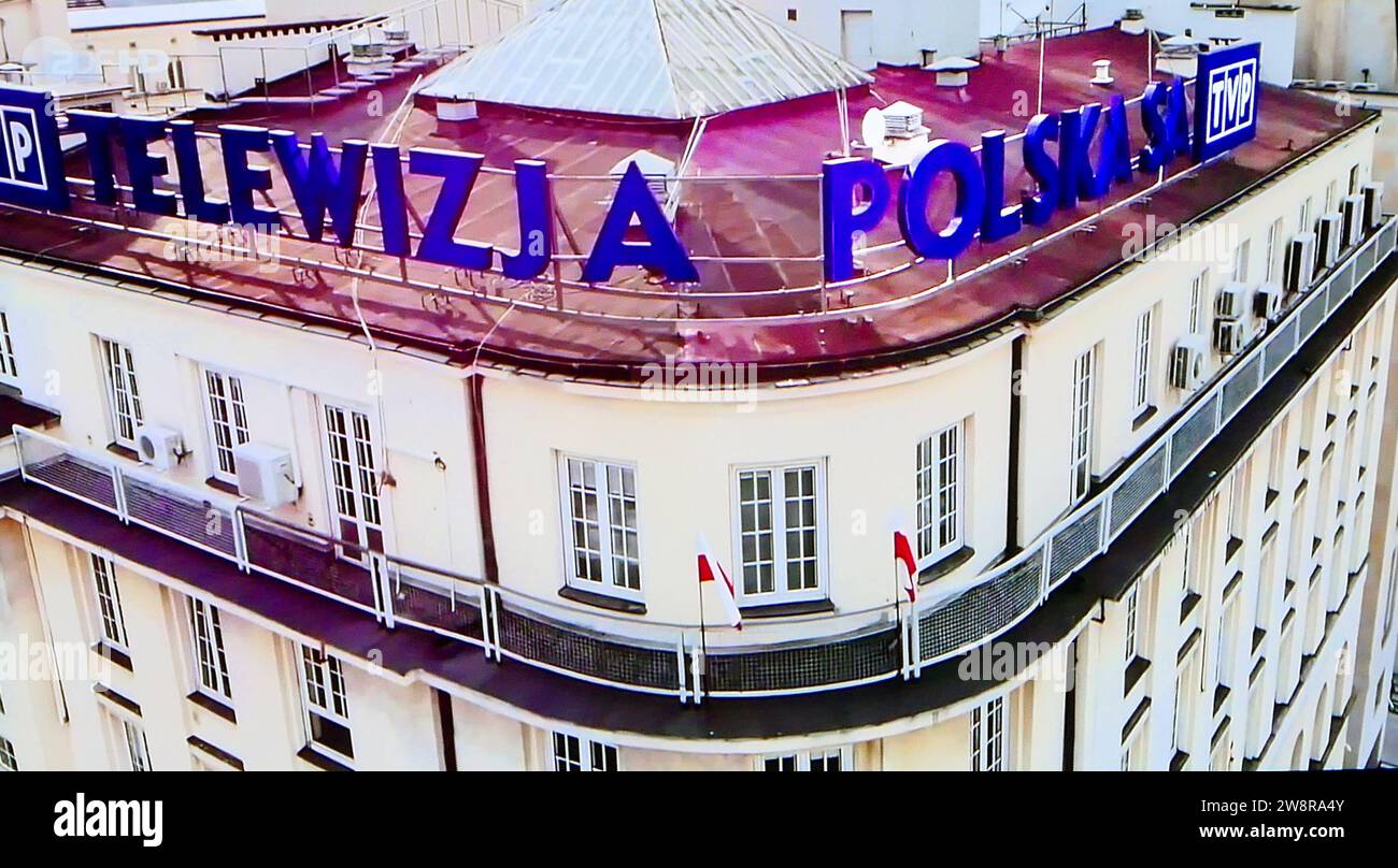 Polnischer Fernsehsender TVP Telewizja am 21.12.2023 *** Polish ...