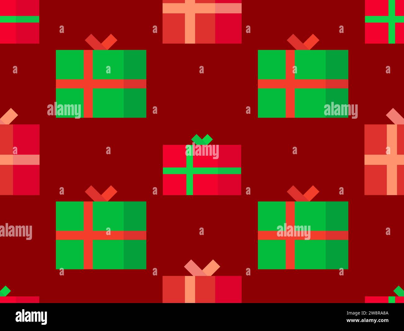 Gifts boxes seamless pattern. Christmas gift boxes with colorful ...
