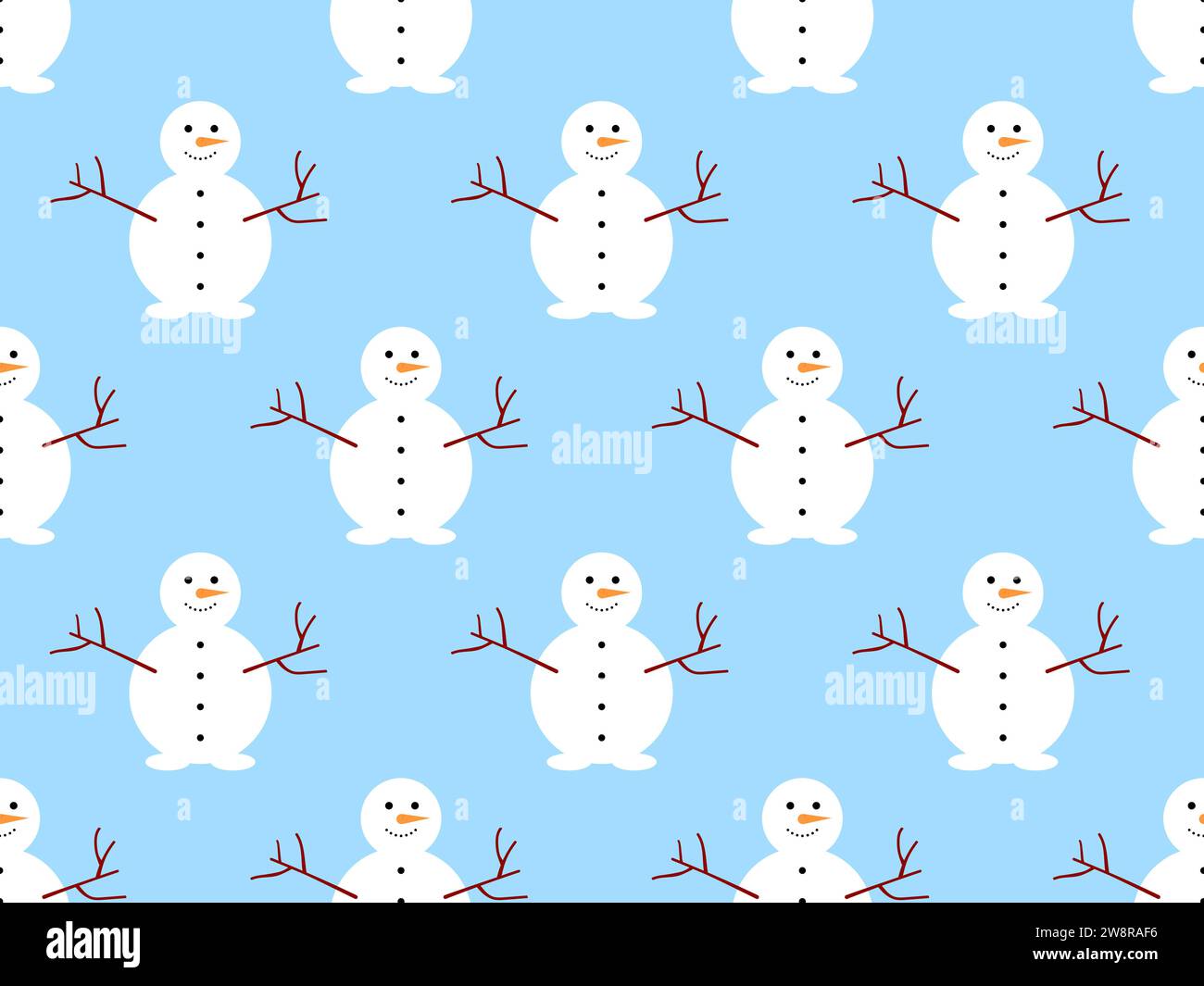 Snowmen seamless pattern. Winter background with a snowman with a ...