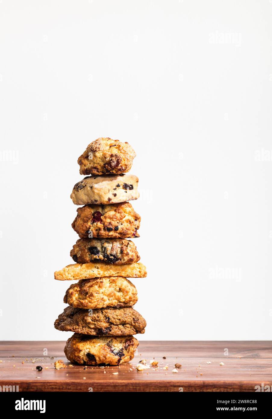 Stack of scones against white background Stock Photo - Alamy