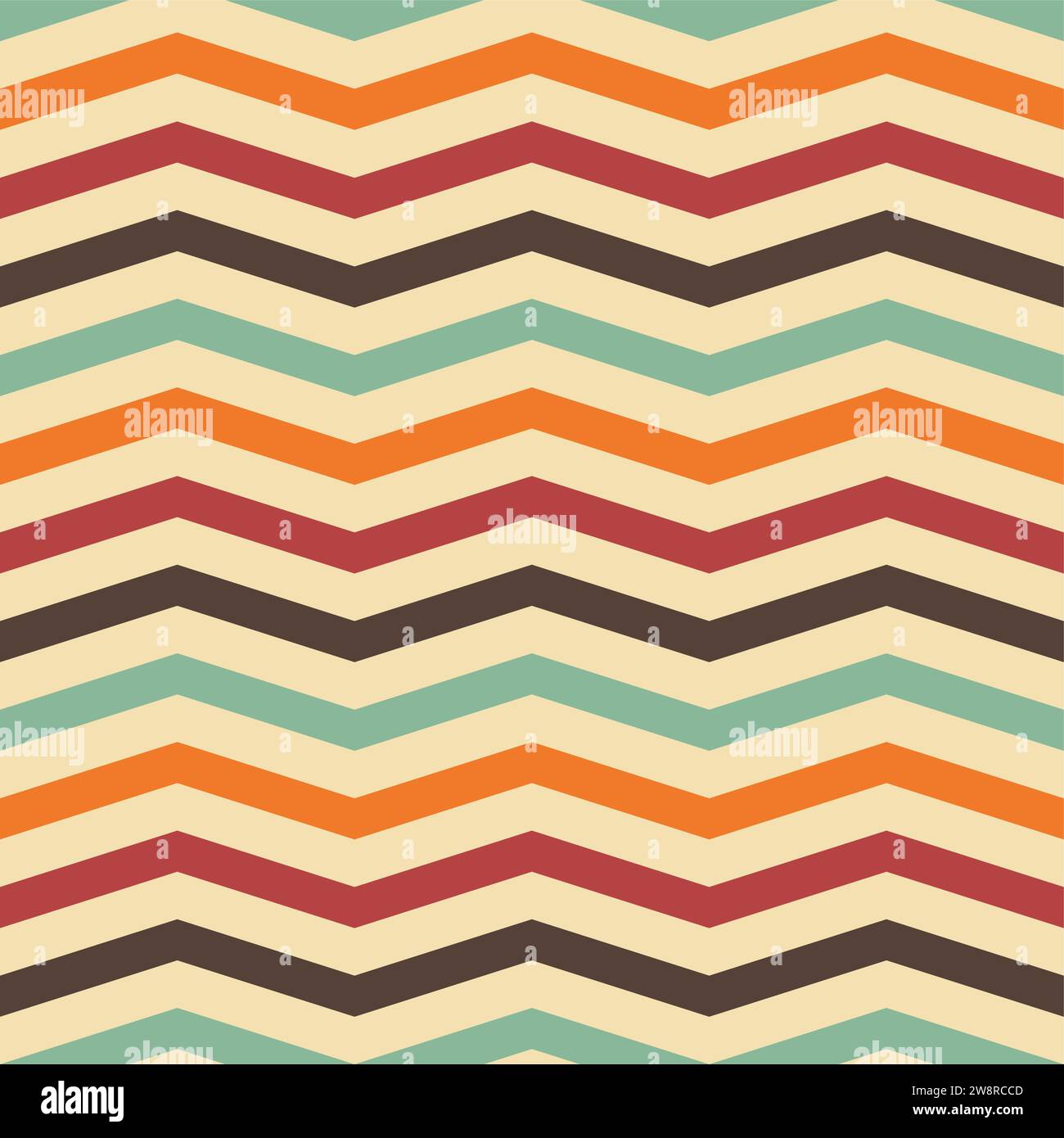 Abstract Horizontal Zigzag Pattern in Light-Blue, Beige, Orange, Red ...