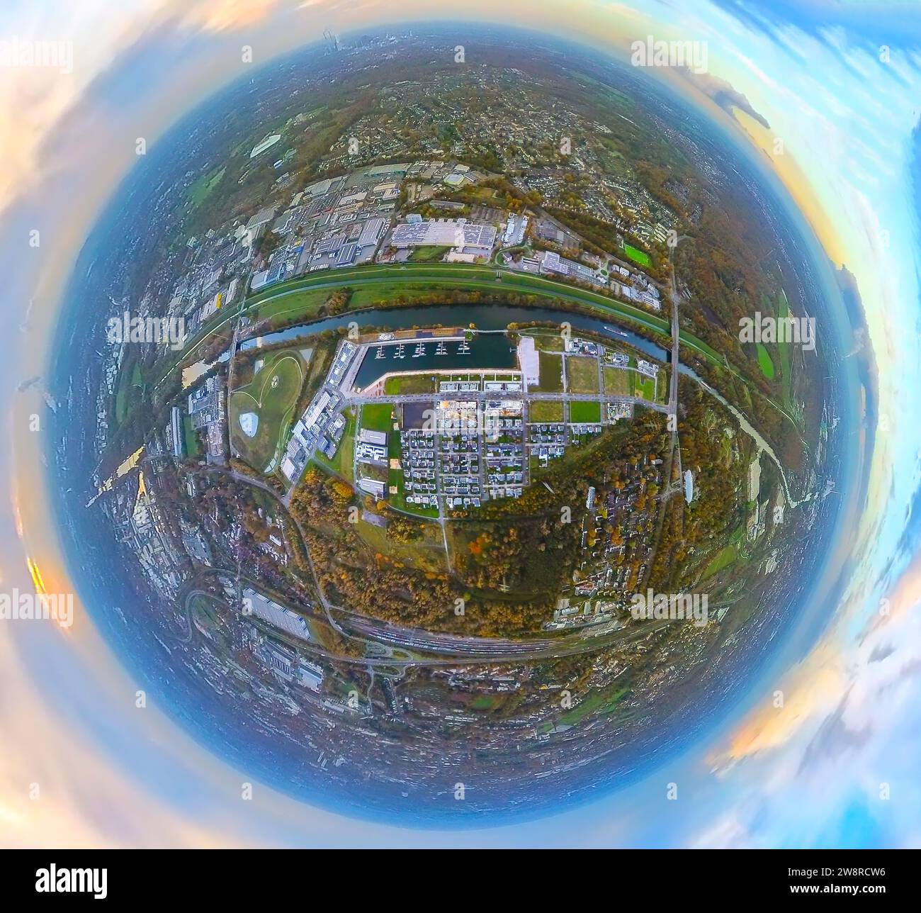 Aerial view, Stölting Marina Yachthafen, harbor and city quarter new ...