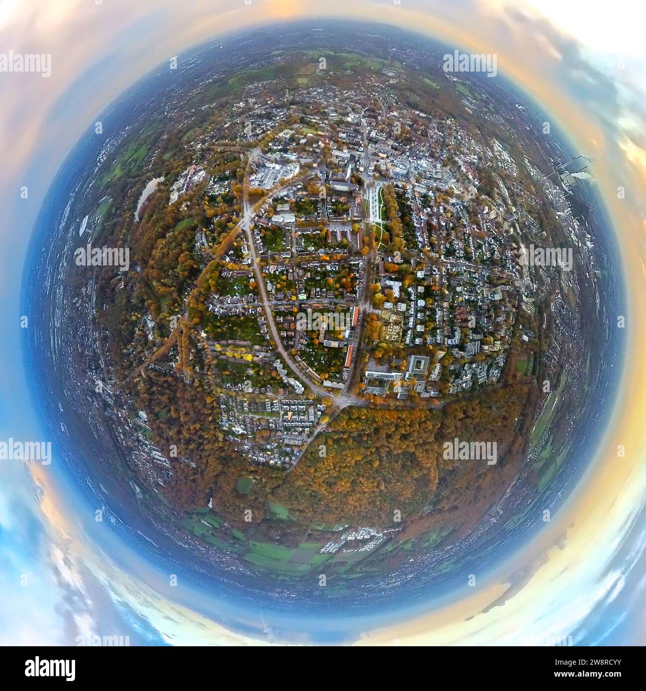 Aerial view, city center view residential area district Buer-Mitte ...