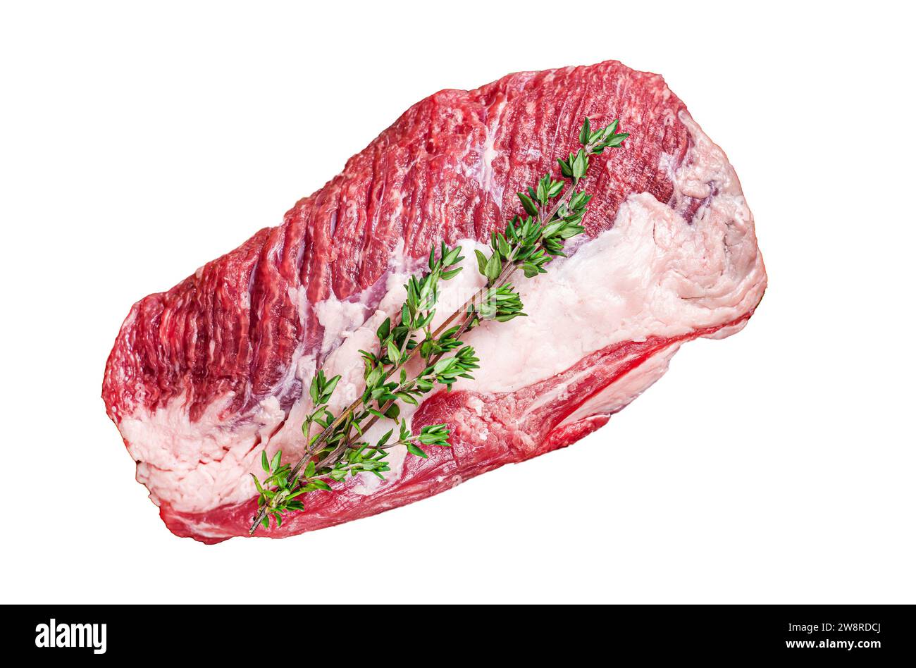 Raw round beef meat prime cut for roast Isolated on white background ...
