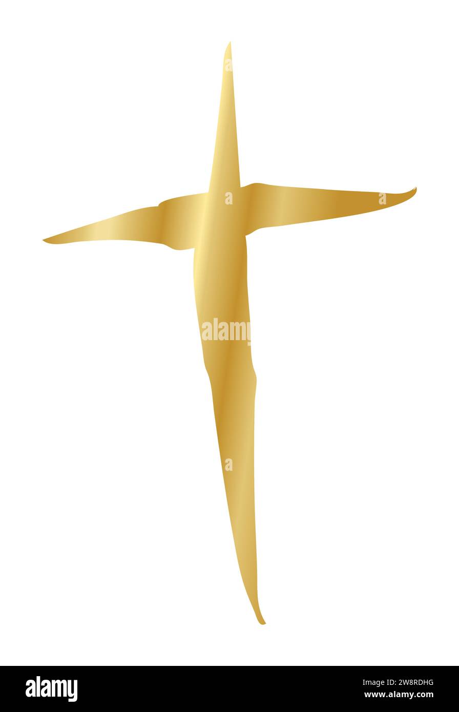 Handdrawn christian cross symbol, hand painted with ink brush. Vector ...
