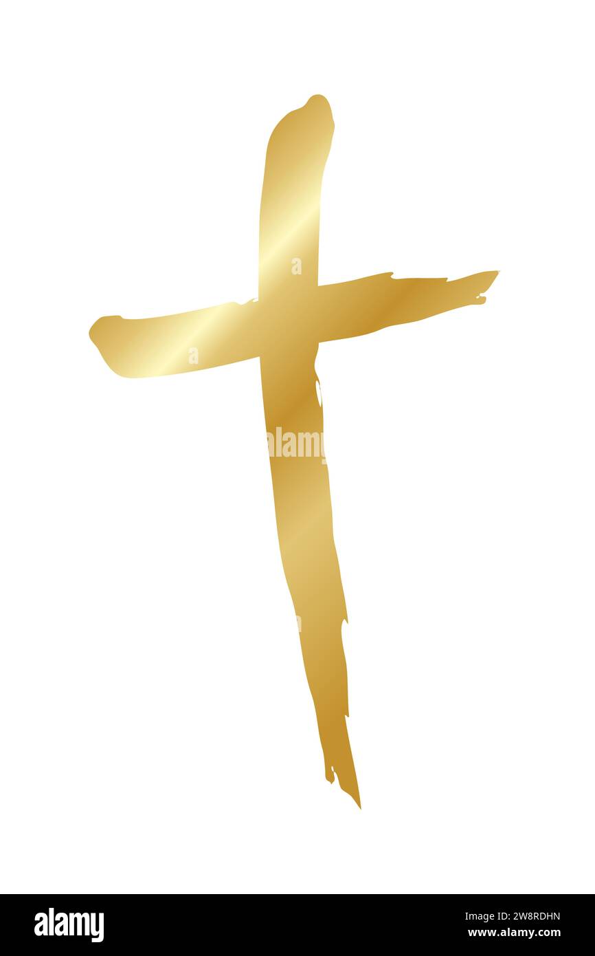 Handdrawn christian cross symbol, hand painted with ink brush. Vector ...