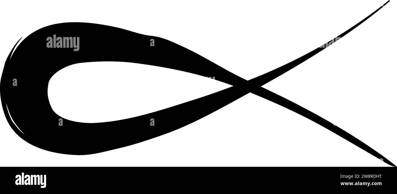 Fish symbol hand painted with ink brush, christian religious faith ...