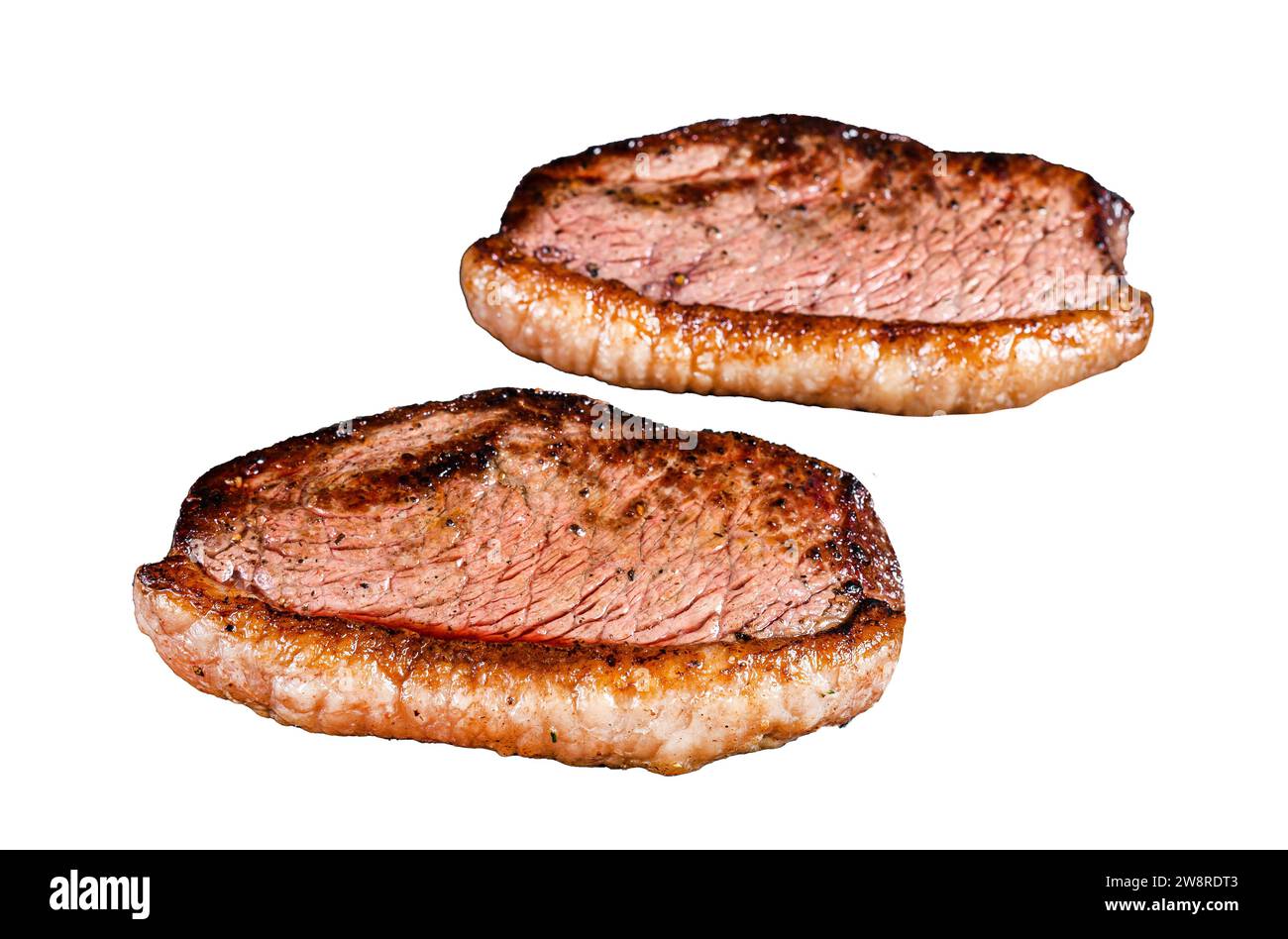 BBQ Grilled top sirloin cap or picanha steak Isolated on white ...
