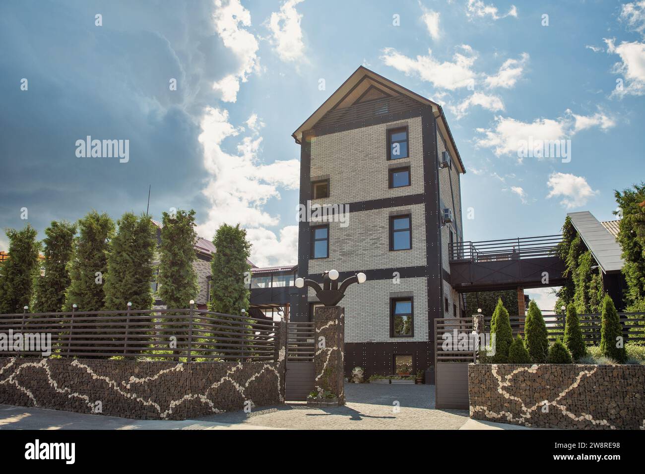 Sarny, Ukraine - June 29, 2023: Loft apartments Old Mill. Sarny is a ...