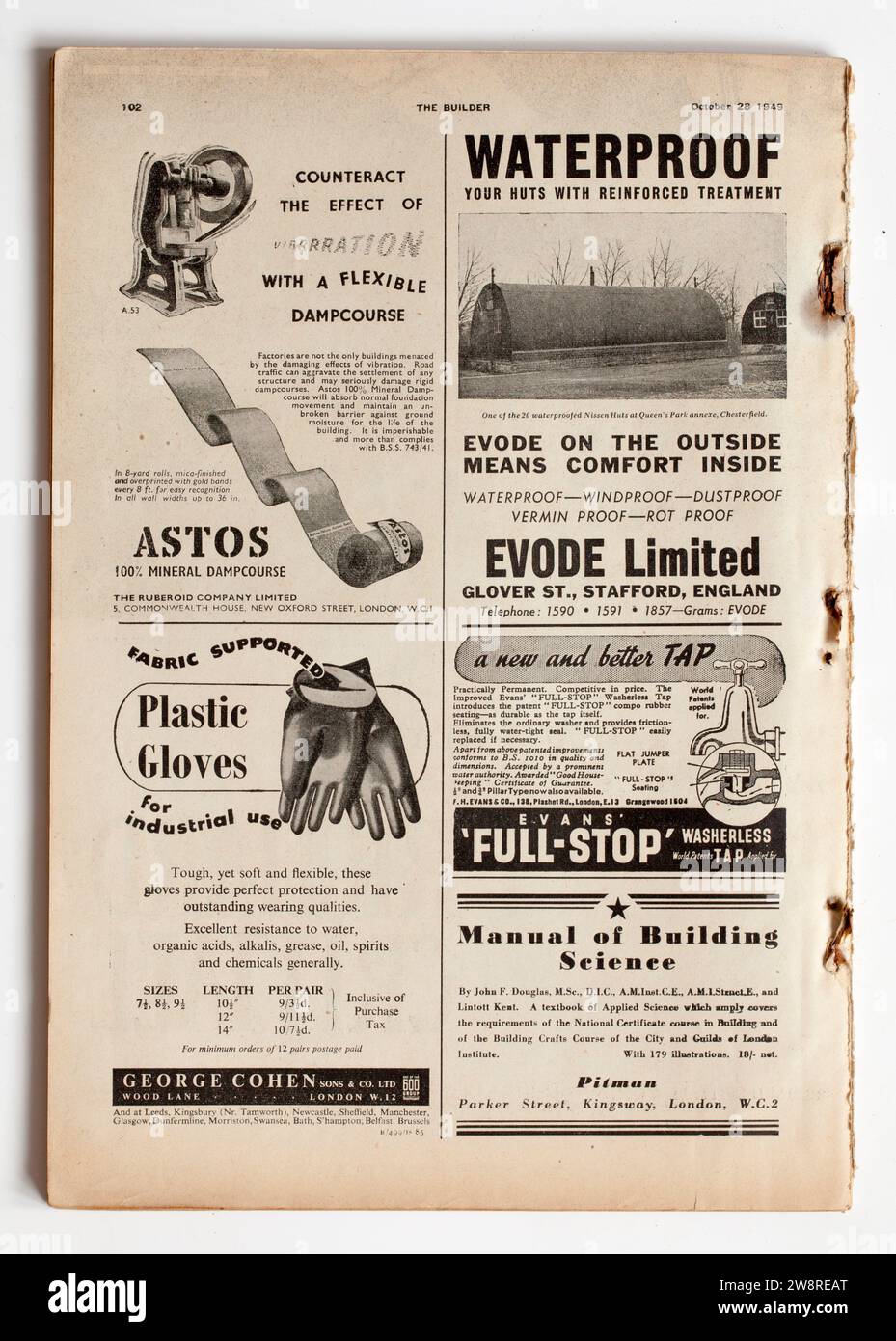 Advertising from a copy of 1940s The Builder Magazine- astos-dampcourse ...