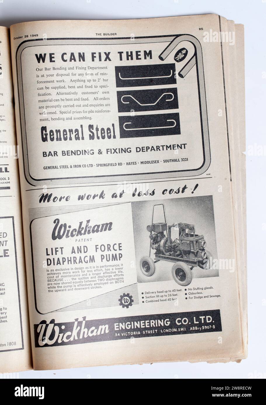 Advertising from a copy of 1940s The Builder Magazine; General Steel ...