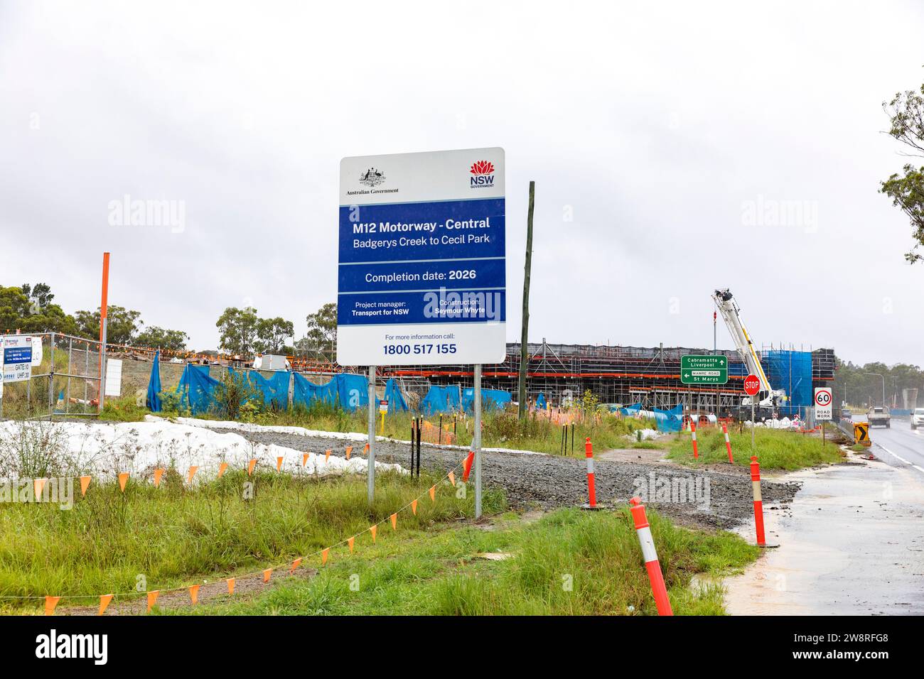 Badgers Creek, construction of the new M12 motorway between Badgerys ...
