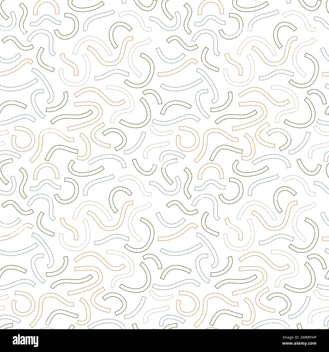 Colored geometric seamless pattern. Outline curved lines Stock Vector ...