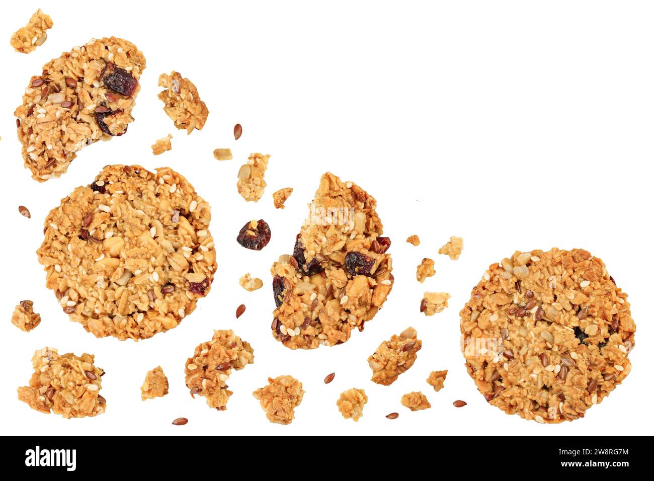 Granola cookie isolated on white background with copy space for your ...