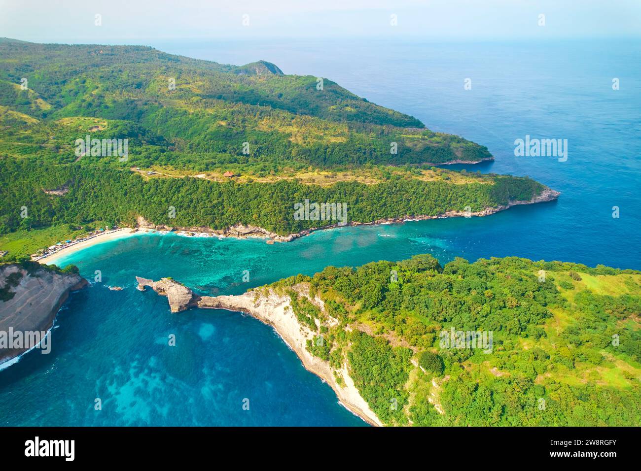 Cinematic aerial landscape shots of the beautiful island Diamond beach ...