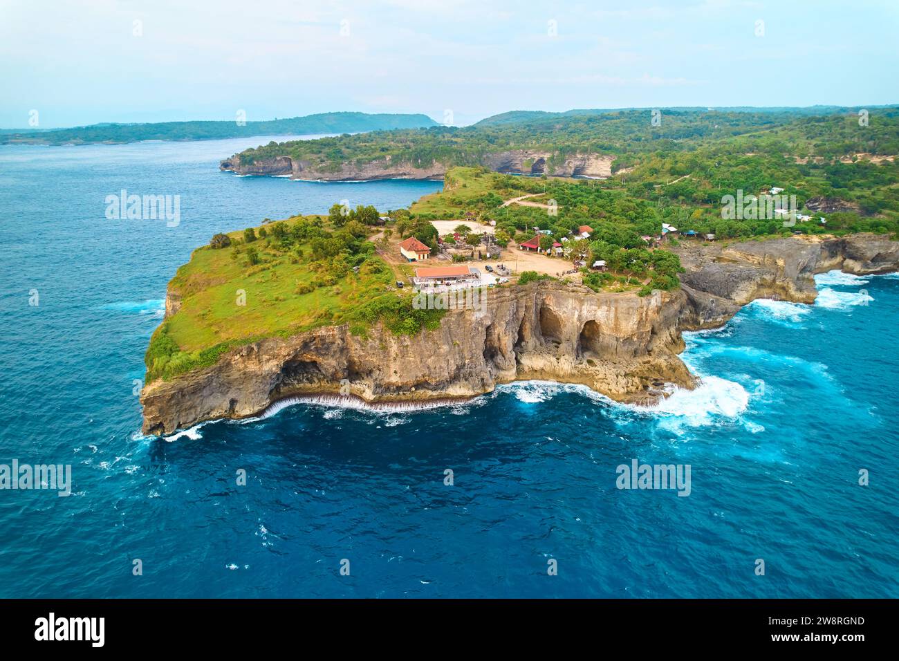 Cinematic aerial landscape shots of the beautiful island of Nusa Penida ...