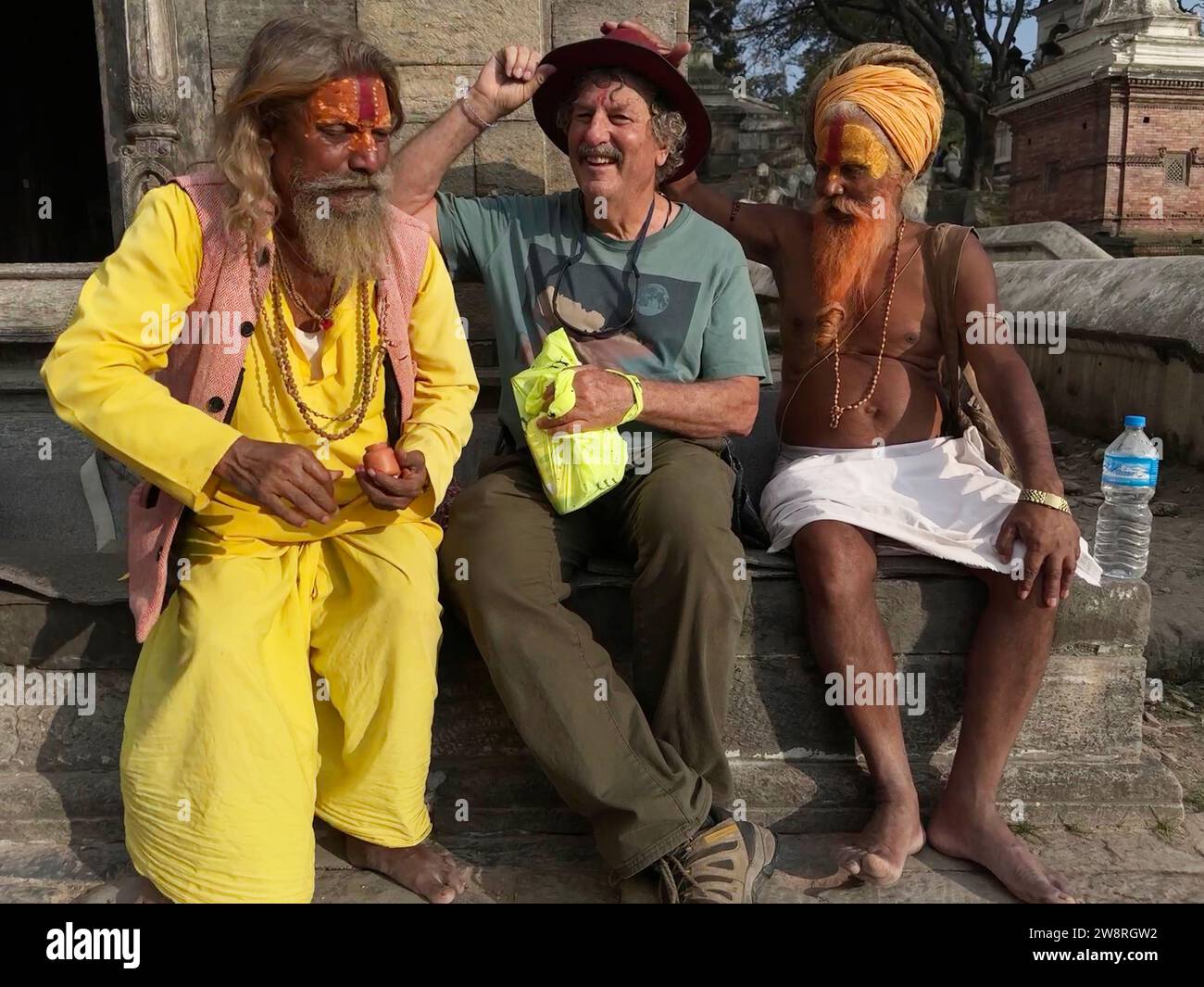 Craig Lovell with Saddhu's at Pashupatinath which is a Hindu Temple in ...