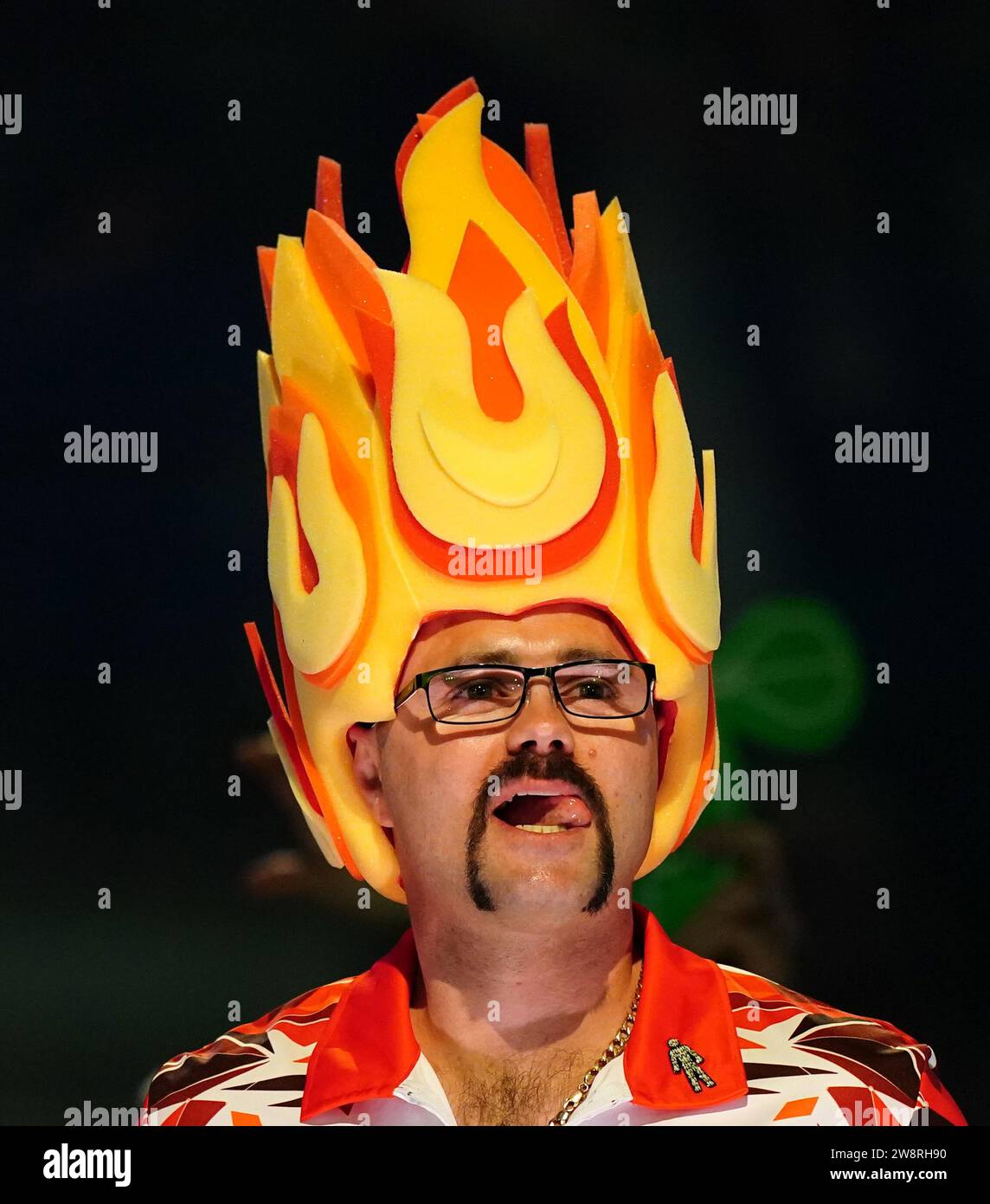 Damon Heta walks out to play Martin Lukeman (not pictured) on day seven ...