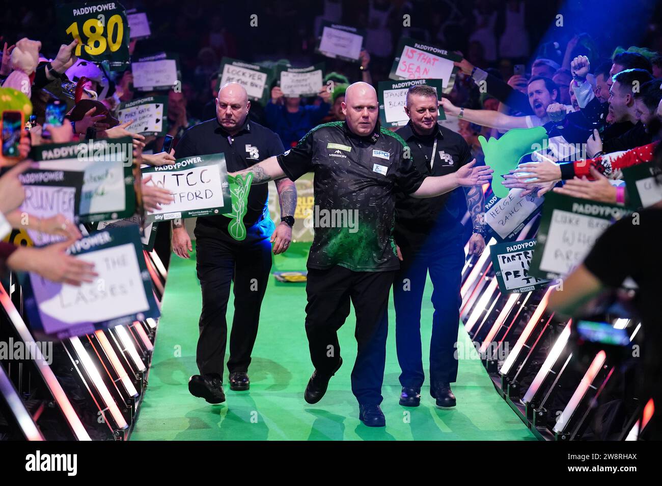 Martin Lukeman walks out to play Damon Heta (not pictured) on day seven ...