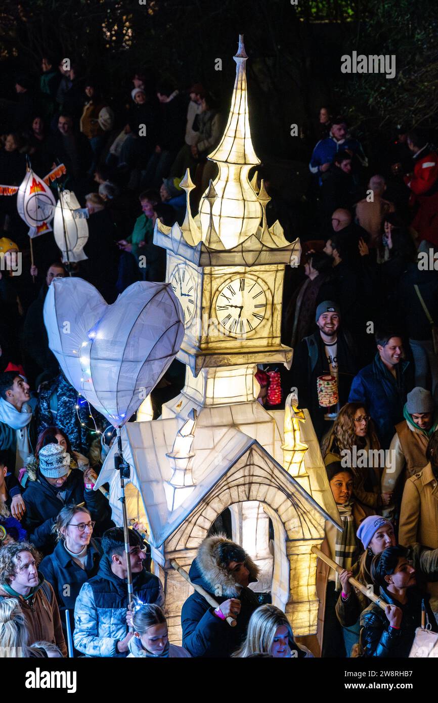 December 21, 2023 Burning the Clocks Parade, New Road, Brighton, East ...