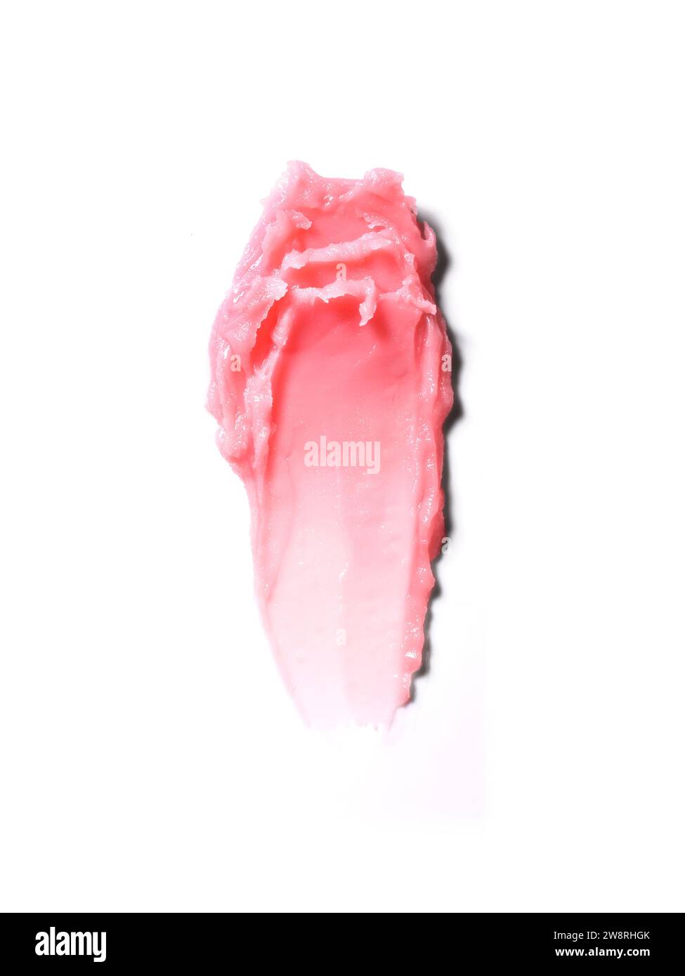 Pink Nourishing lip balm texture, texture stroke isolated on white ...