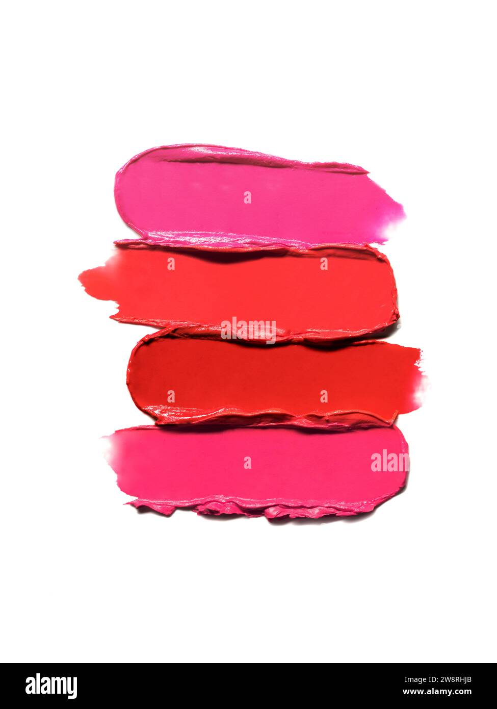 Red pink lipstick glossy texture, texture stroke isolated on white ...
