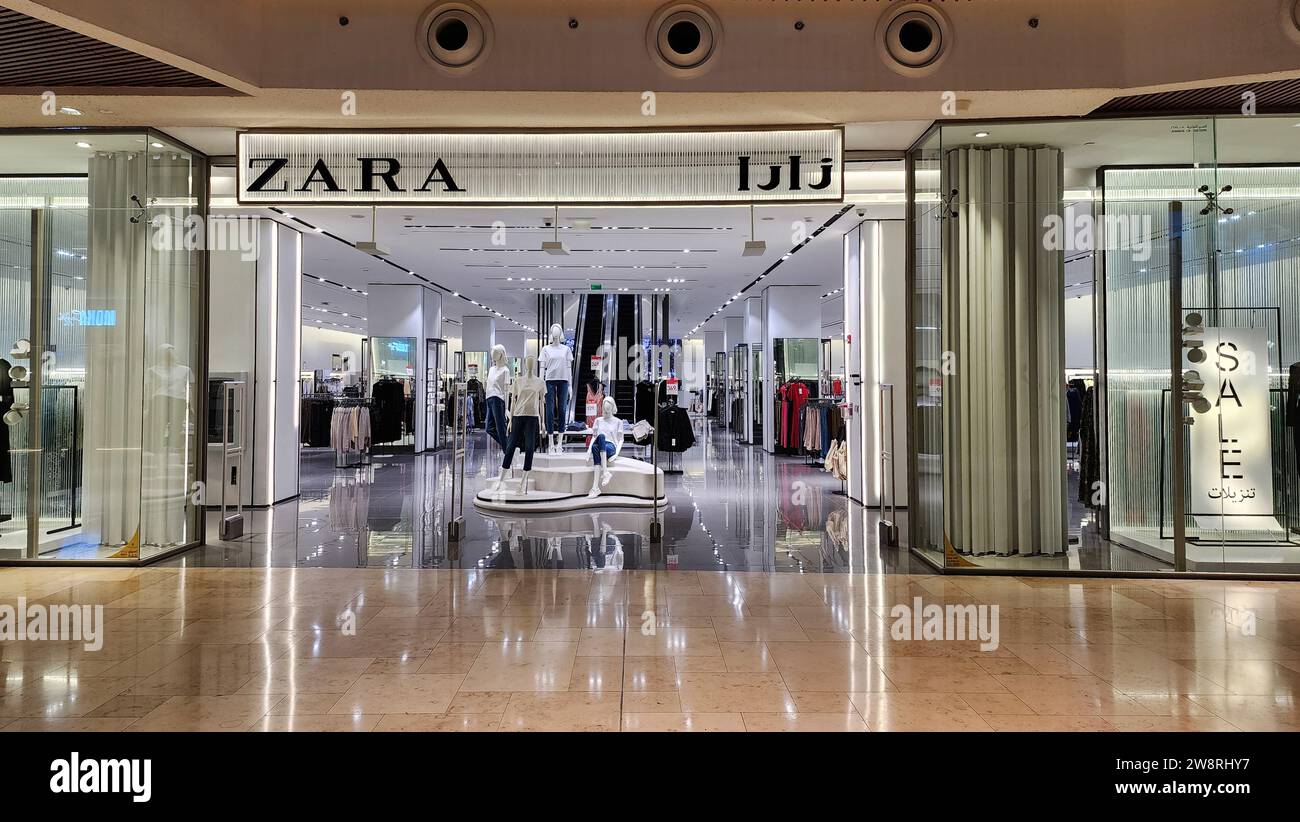 Doha, Qatar- December 22,2023 : Zaraoutlet being empty on a busy ...