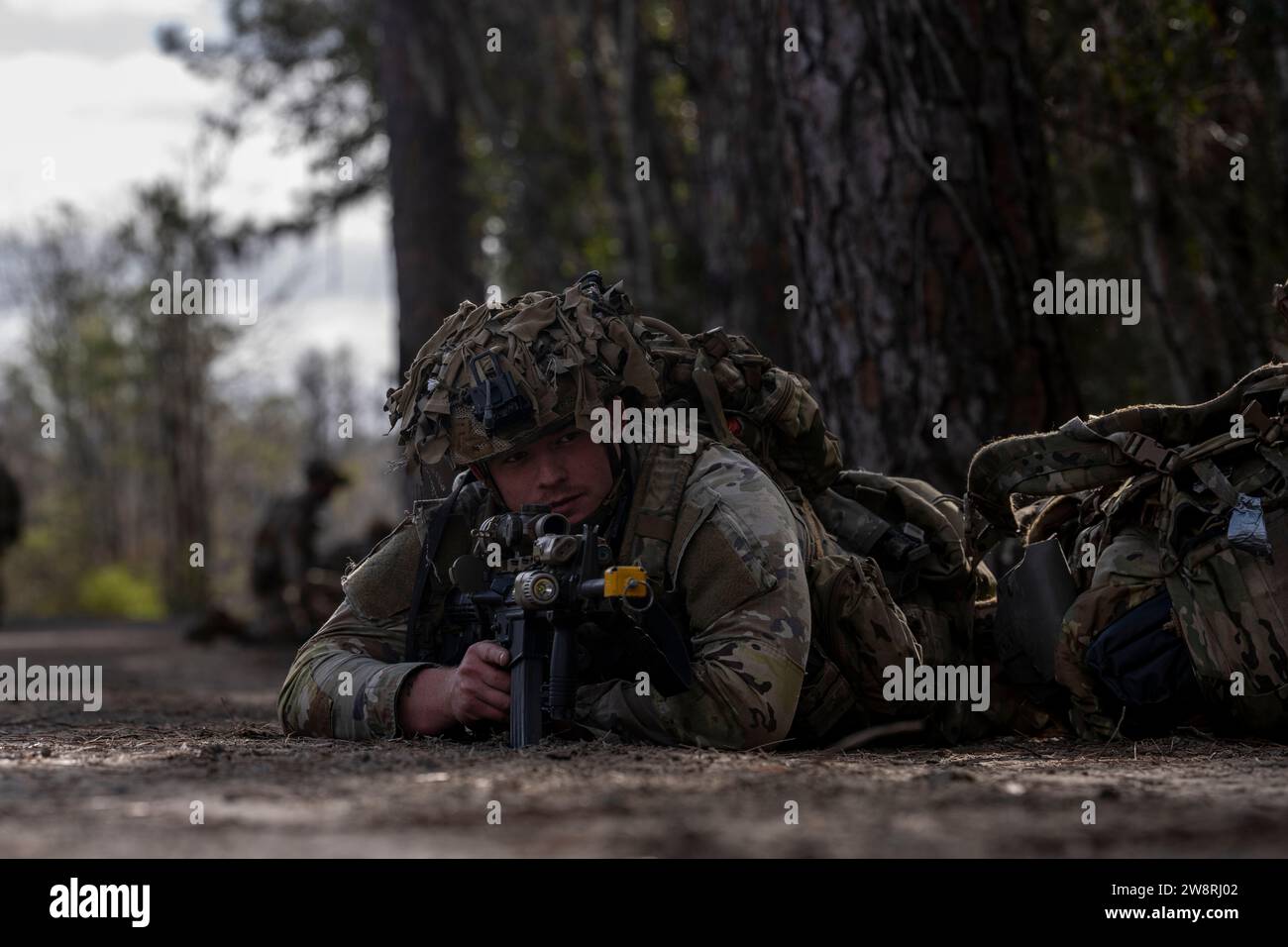 U.S. Air Force Senior Airman Malachi Davidson, 823rd Base Defense Squadron fire team leader, at ...