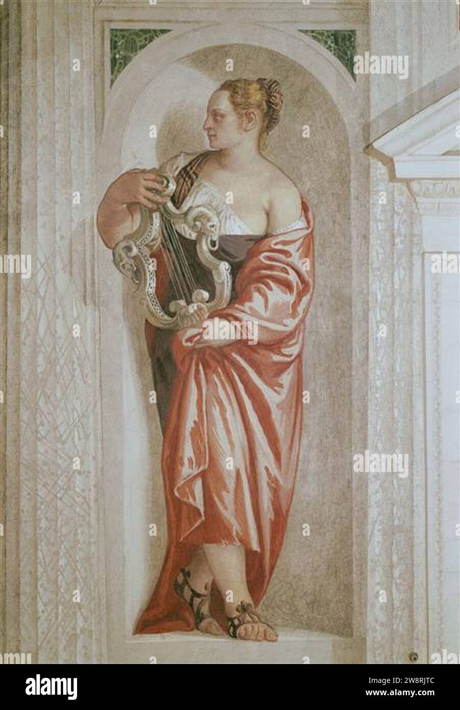 Woman Playing Lyre, 21-505452 Stock Photo - Alamy