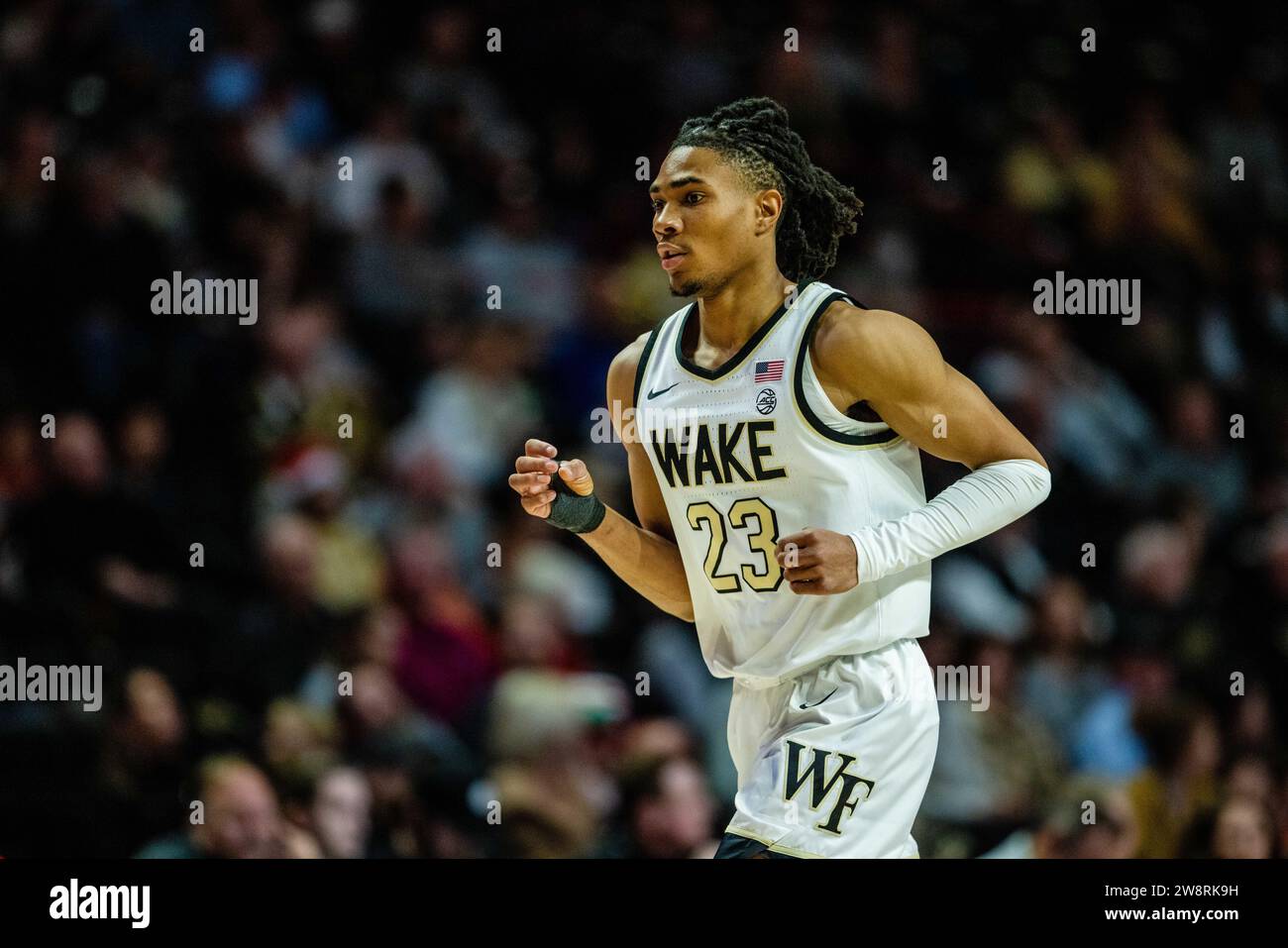 Winston-Salem, NC, USA. 21st Dec, 2023. Wake Forest Demon Deacons guard Hunter Sallis (23 ...